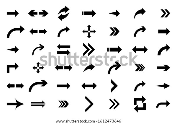 Set Arrow Icons Various Directions Set: เวกเตอร์สต็อก (ปลอดค่าลิขสิทธิ์ ...