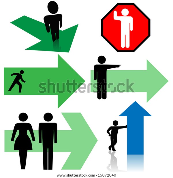 Set Arrow Signs Symbol People Men Stock Vector (Royalty Free) 15072040 ...