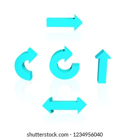Set Arrows 3d Blue Color Vector Stock Vector (Royalty Free) 1234956040 | Shutterstock