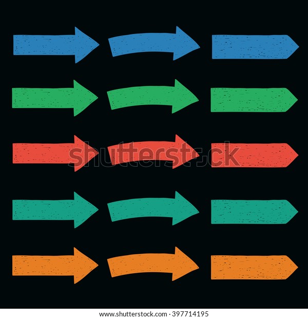 Set Arrows Directions Hand Drawn Vector Stock Vector (Royalty Free ...