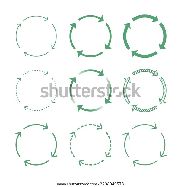 Set Arrows Form Rotation Process Circulation Stock Vector (Royalty Free ...