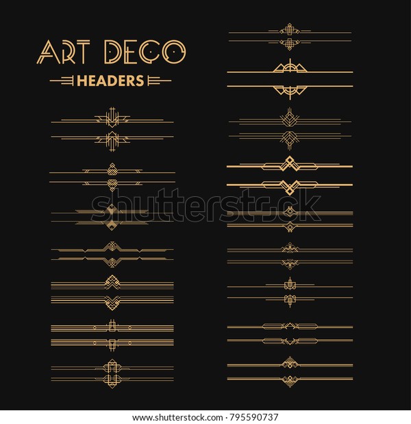 Set Art Deco Dividers Headers Creative Stock Vector (Royalty Free ...