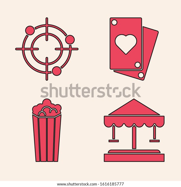 Set Attraction Carousel Target Sport Shooting Stock Vector (Royalty ...