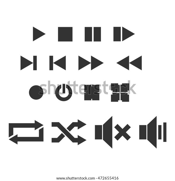 Set Audio Video Player Buttons Stock Vector (Royalty Free) 472655416