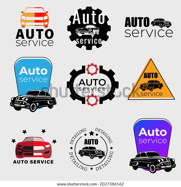 Set Auto Car Logos Description Can Stock Vector (Royalty Free ...
