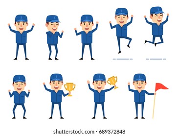 Set Auto Mechanic Characters Showing Various Stock Vector (Royalty Free ...