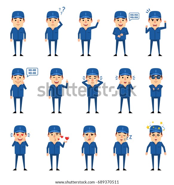 Set Auto Mechanic Characters Showing Various Stock Vector (Royalty Free ...