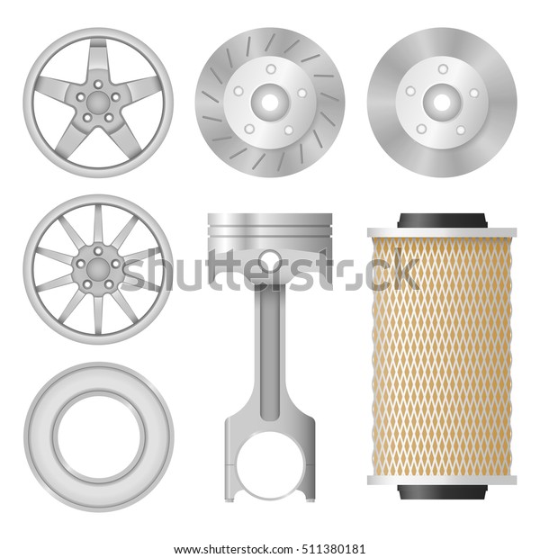 Set Auto Parts Icon Collection Car Stock Vector (Royalty Free) 511380181