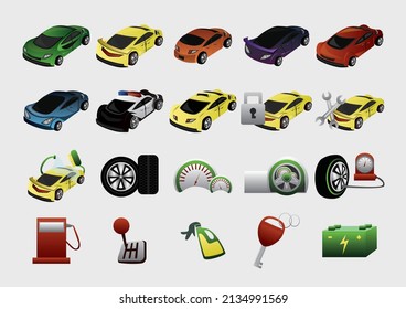 Set Automobile Icons Vector Stock Vector (Royalty Free) 2134991569 ...