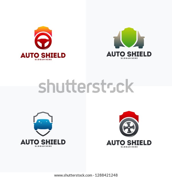 Set Automotive Shield Logo Designs Concept Stock Vector (Royalty Free ...