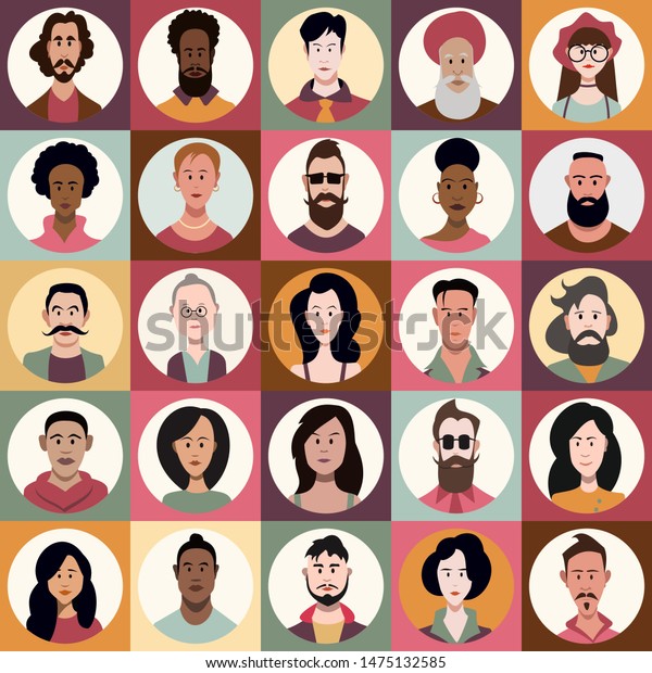 Set Avatars Flat Style Colorful Vector Stock Vector (Royalty Free ...