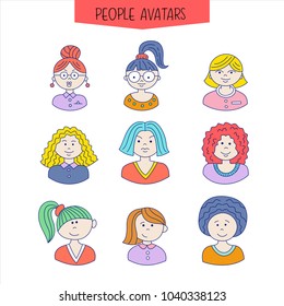 Set Avatars Hand Drawn Vector Illustration Stock Vector (Royalty Free ...