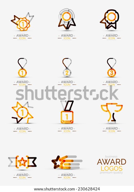 Set Award Icons Logos Modern Business Stock Vector (Royalty Free ...