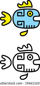 Set Aztec Fish Icons Stock Vector (Royalty Free) 1966116313 | Shutterstock