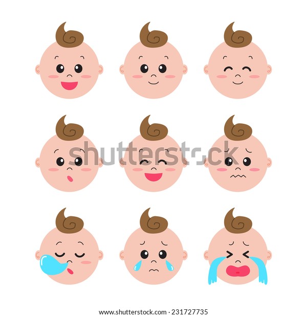 Set Baby Facial Expression Vector Illustration Stock Vector (Royalty ...