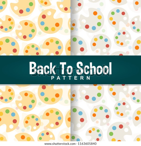 Set Background Back School Palette Color Stock Vector (Royalty Free ...