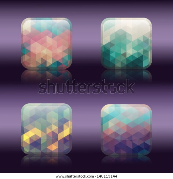 Set Backgrounds App Icons Icon Templates Stock Vector (Royalty Free ...