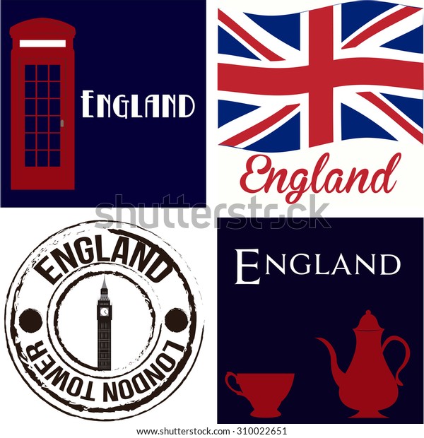 Set Backgrounds Labels Text British Elements Stock Vector (Royalty Free ...