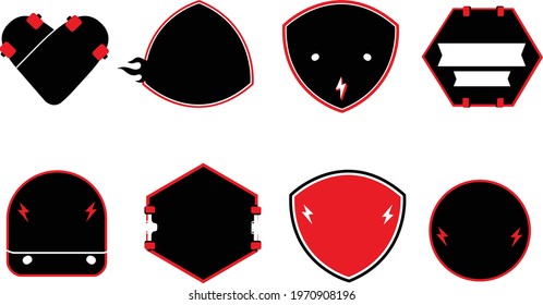 Set Badge Red White Icon Logo Stock Vector (Royalty Free) 1970908196 ...