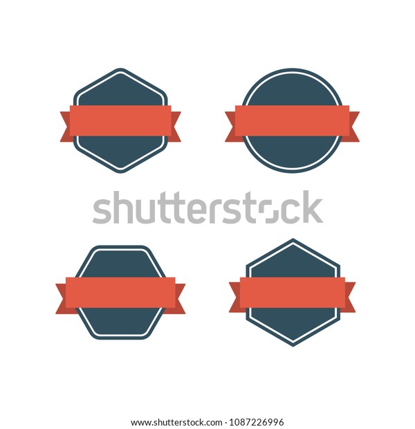 Set Badges Labels Ribbons Vector Collection Stock Vector (Royalty Free ...