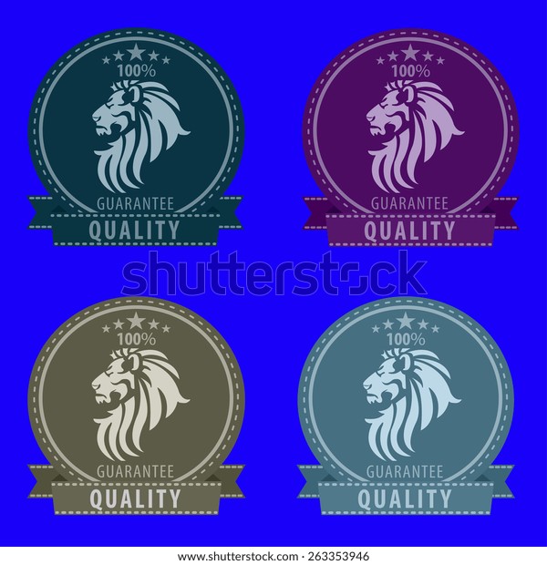 Set Badges Lion Vector Illustration Stock Vector (Royalty Free) 263353946
