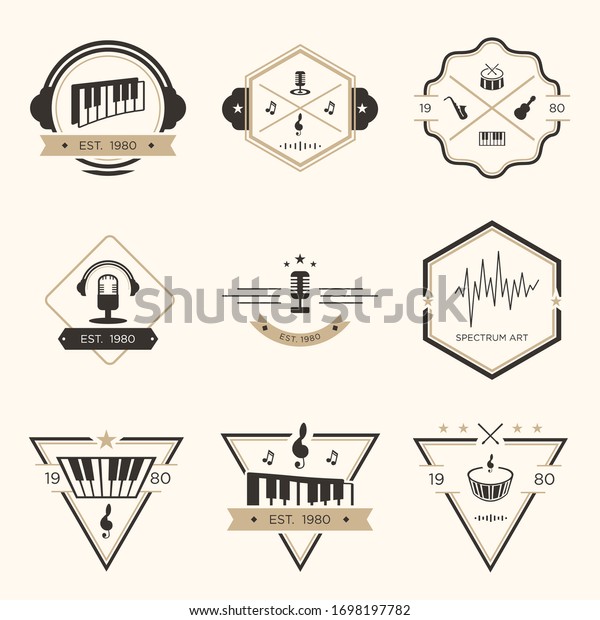 Set Badges Vector Music Logo Music Stock Vector (Royalty Free ...