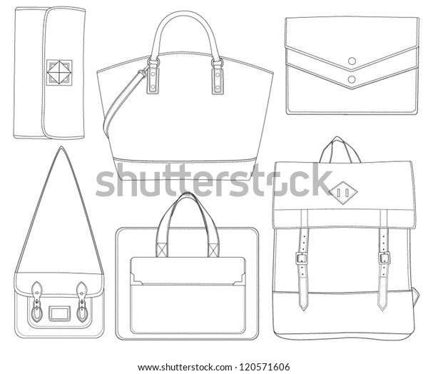 Set Bags Different Shapes Bag Vector Stock Vector (Royalty Free ...