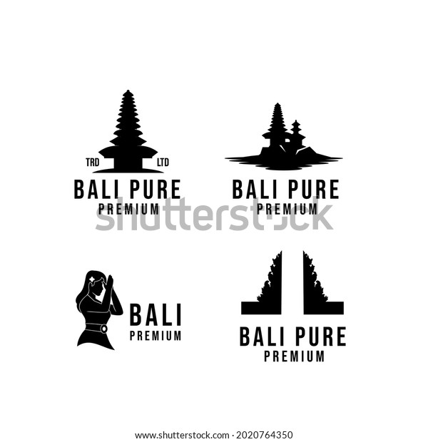 Set Bali Icon Black Logo Design Stock Vector (Royalty Free) 2020764350 ...