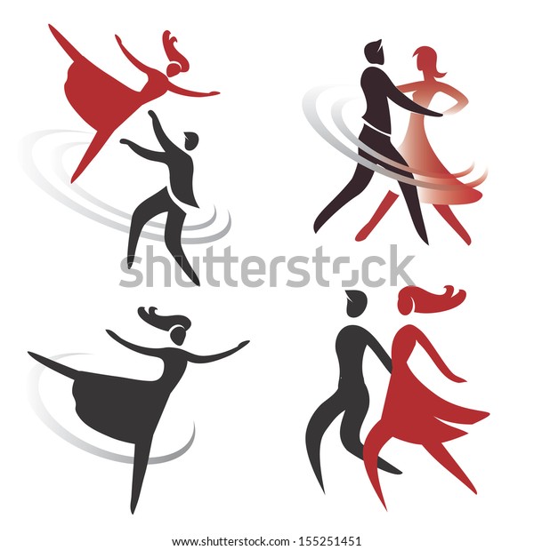 Set Ballroom Dancing Ballet Icons Vector Stock Vector (Royalty Free ...