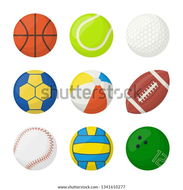 Set Balls Different Types Sports Isolated Stock Vector (Royalty Free ...