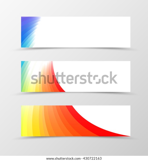Set Banner Rainbow Design Bright Banner Stock Vector (Royalty Free ...