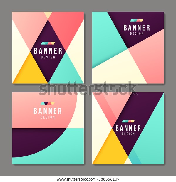 Set Banner Templates Bright Modern Abstract Stock Vector (Royalty Free ...