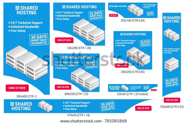 Set Banners Best Rates Clickability Templates Stock Vector (Royalty ...