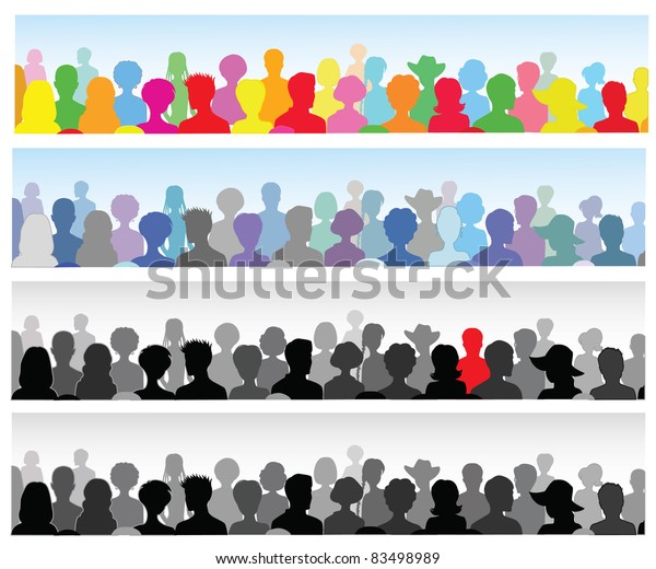 Set Banners Crowd Stock Vector (Royalty Free) 83498989 | Shutterstock