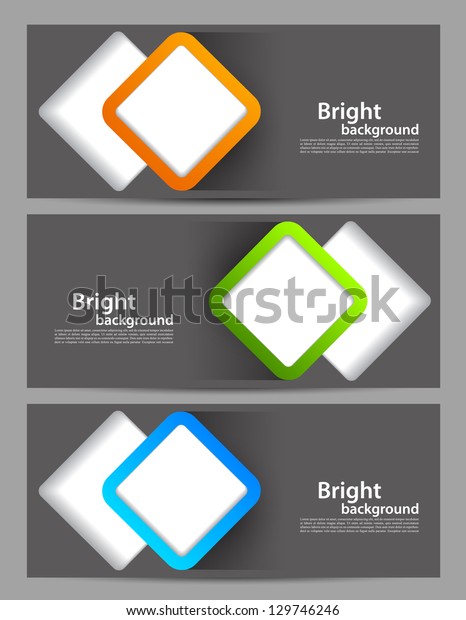 Set Banners Cut Out Squares Stock Vector (Royalty Free) 129746246 ...