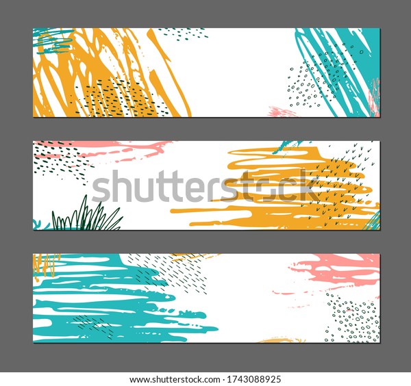 Conjunto de banners con texturas y: vector de stock (libre de regalías ...