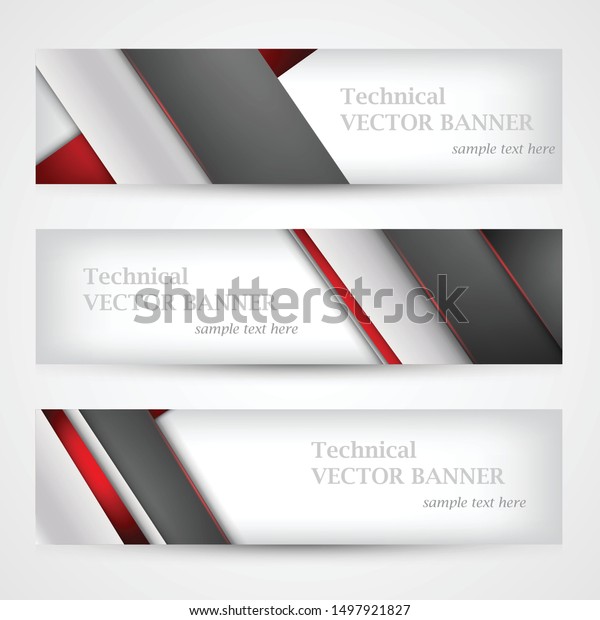 Set Banners Lines Paper Mesh Business Stock Vector (Royalty Free ...