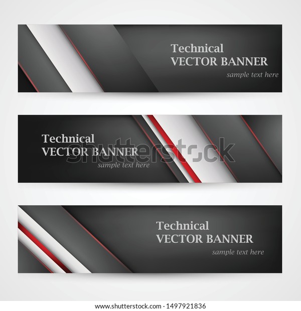 Set Banners Lines Paper Mesh Business Stock Vector (Royalty Free ...