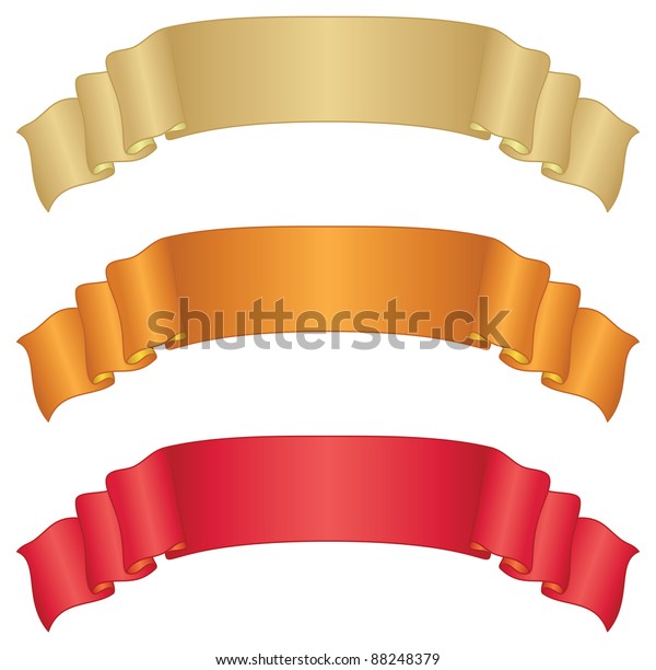 Set Banners Modern Ribbons Different Colors Stock Vector (Royalty Free ...
