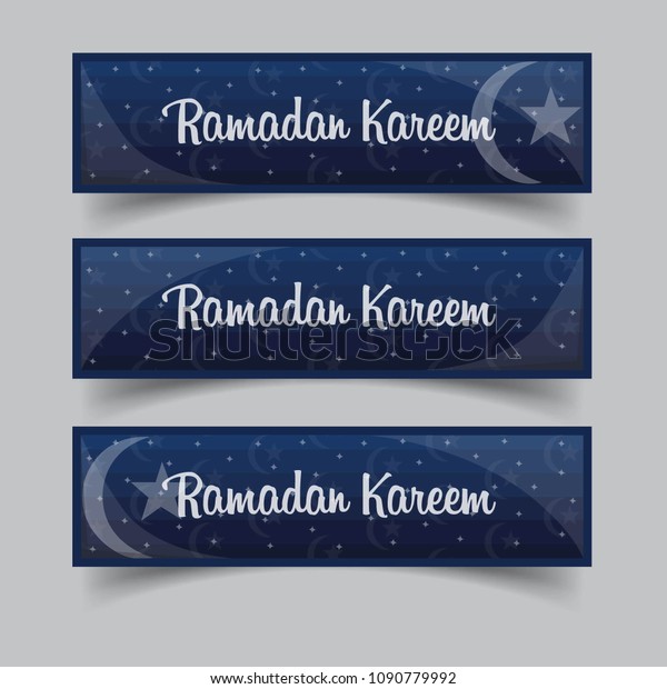 Set Banners Template Islamic Design Greeting Stock Vector (Royalty Free ...