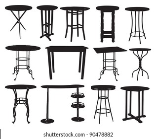 Set Bar Tables Vector Illustration Stock Vector (Royalty Free) 90478882 ...