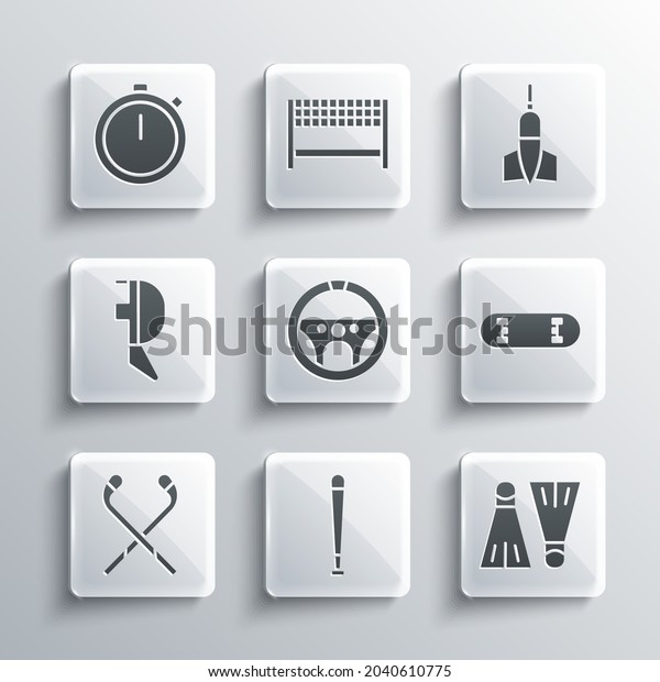 Set Baseball Bat Rubber Flippers Swimming Stock Vector (Royalty Free ...