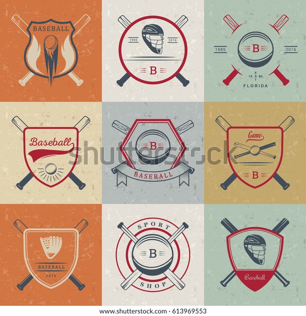 Set Baseball Labels Logos Sign Badges Stock Vector (Royalty Free ...