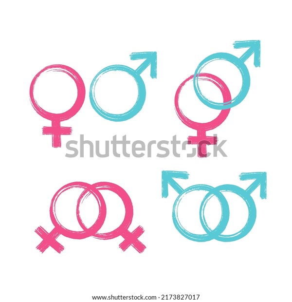 Set Basic Gender Symbols Female Male: เวกเตอร์สต็อก (ปลอดค่าลิขสิทธิ์ ...