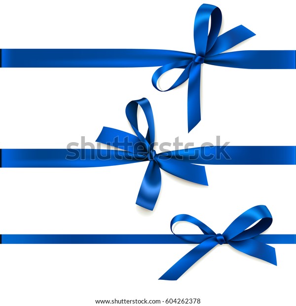Set of beautiful decorative bows with horizontal ribbon for gift ...