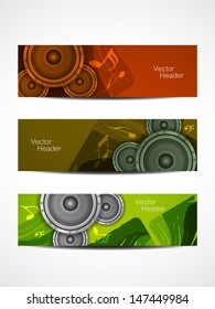 Set Beautiful Music Header Designs Vector Stock Vector (Royalty Free ...