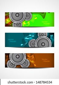 Set Beautiful Music Header Designs Vector Stock Vector (Royalty Free ...