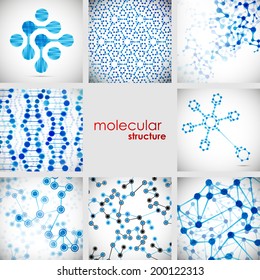 Set Beautiful Structure Dna Molecule Stock Vector (Royalty Free) 200122313