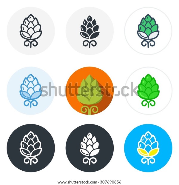 Set Beer Hop Icons Different Styles Stock Vector (Royalty Free ...