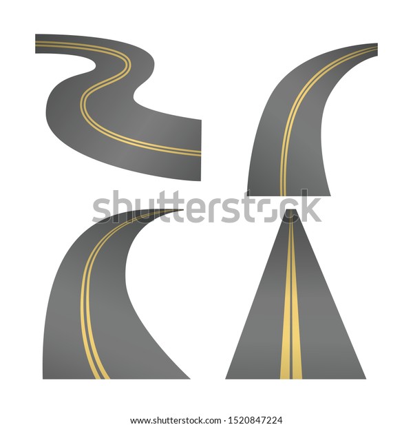 Stock vektor „Set Bending Roads Highways Vector Illustrations“ (bez ...